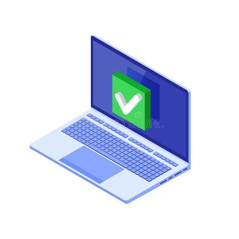 Checkbox Isometric Checkmark Or Tick Notification Stock Illustration