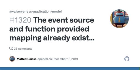 The Event Source And Function Provided Mapping Already Exists Please