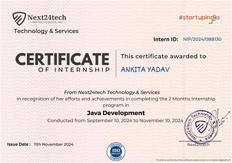 Ankita Yadav On Linkedin Internship Achievement Learningjourney Next24tech Professionalgrowth…