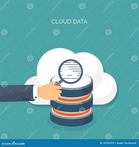 Vector Illustration Flat Cloud Computing Background Data Storage Network Technology Stock