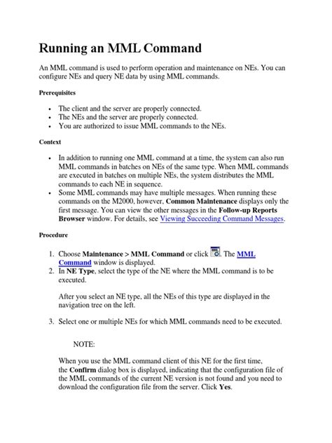 running an mml command server computing computer architecture