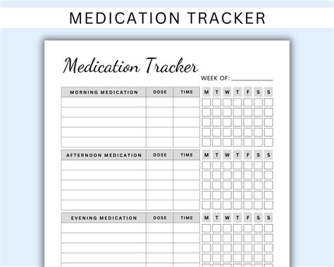 Editable Medication Log Medication Tracker And Schedule Daily Medicine