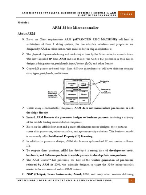 Module1 Arm Microcontroller Mit Portrait Pdf Microcontroller
