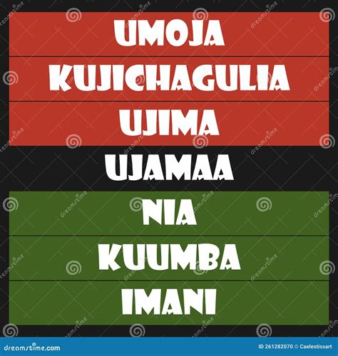 Seven Principles Of Kwanzaa Card Symbol Imani Means Faith Seventh 7 Day Of Kwanzaa African