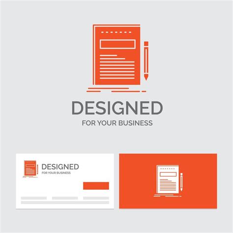 Business Logo Template For Business Document File Paper Presentation Orange Visiting Cards