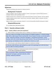 IST Assign Malware Protection Rev Docx GTC IST Malware Protection Objectives