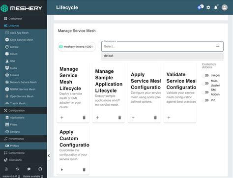 namespace does not reflect in the ui to install service mesh · issue