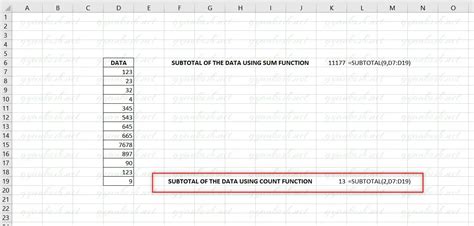 EXCEL FUNCTION SUBTOTAL GyanKosh Learning Made Easy