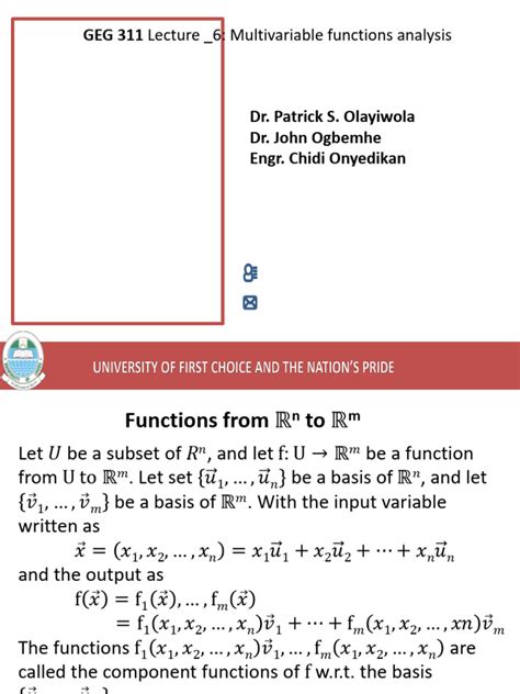 Geg 311 Multivariable Function Analysis Pdf Pdf Linear Map Geg 311 Multivariable Function Analysis Pdf Pdf Linear Map