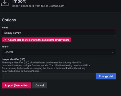Edit Dashboard Json Not Working When Uid Removed Creates An Entirely New Dashboard 🤯 · Issue