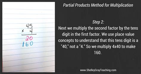 Using The Partial Products Method For Multi Digit Multiplication
