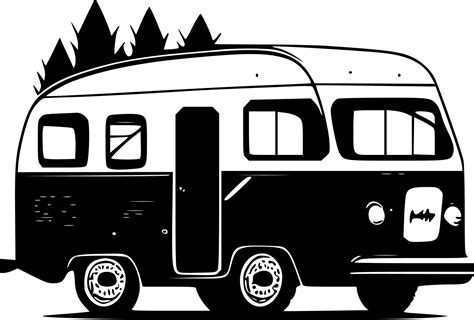 Camper Black And White Isolated Icon Vector Illustration 23542899 Vector Art At Vecteezy