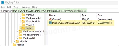 Disable Context Menu In Start Menu Using Intune