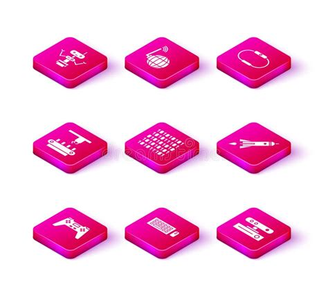 Set Gamepad Keyboard And Mouse Factory Conveyor System Belt Binary Code Motion Sensor