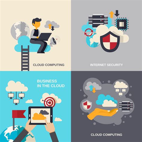 Cloud Computing Flat Set 463181 Vector Art At Vecteezy