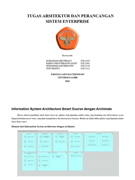 Kelompok 4 Tugas Arsitektur Dan Perancangan Information System Architecture Dengan Archimate Pdf