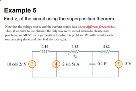 Solved Find V Example 5 Of The Circuit Using The Chegg Com