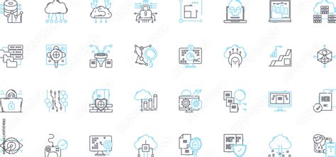 Huge Information Linear Icons Set Insights Analytics Big Data