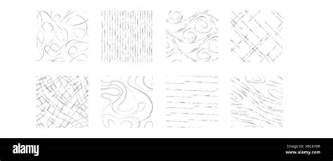 Set Of Hand Drawn Crosshatch Textures Various Pencil Shading Techniques Creating Patterns