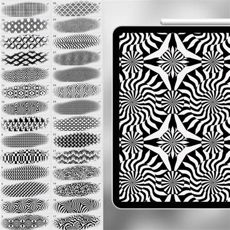 100 Procreate Optical Illusion Pattern Brush Procreativebreeze