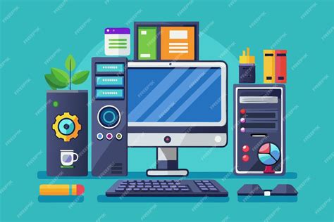 A Vibrant Desktop Computer Setup Features A Semi Flat Monitor Keyboard And Various Accessories