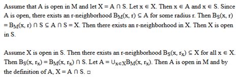 Real Analysis Two Proofs For Open Sets And Metric Subspaces