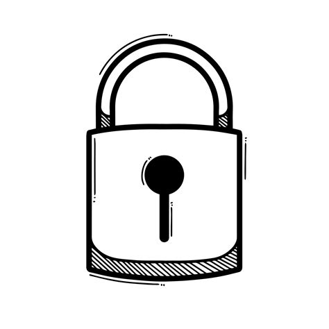 Vector Illustration Of Padlock In Doodle Style Lock Icon Isolated In White Background 11128824