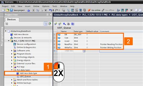 Using A Global Array Data Block In Siemens S7 1500 Plc