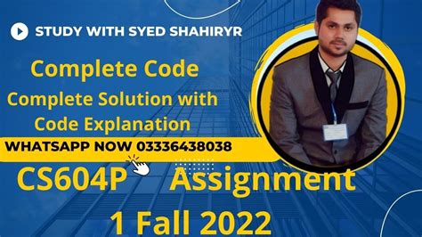 Cs604p Assignment 1 Solution Fall 2022 Cs604p Assignment No 1 100