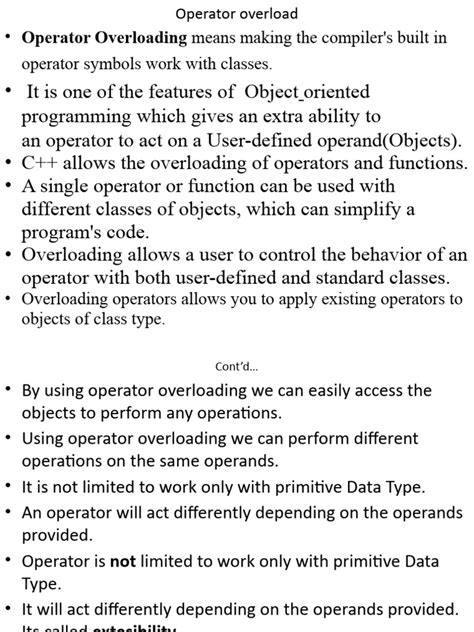 Cahpter 5 Operator Overloading Pdf Parameter Computer Programming Pointer Computer