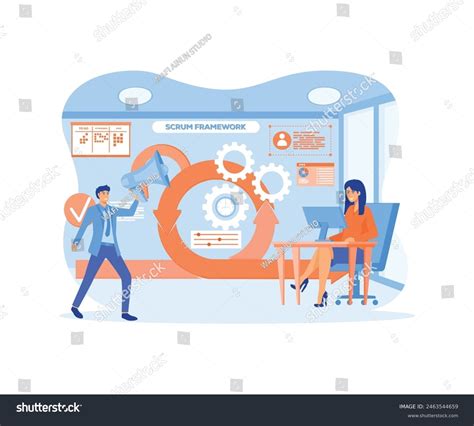 Scrum Framework Software Development Methodology Process Stock Vector Royalty Free 2463544659