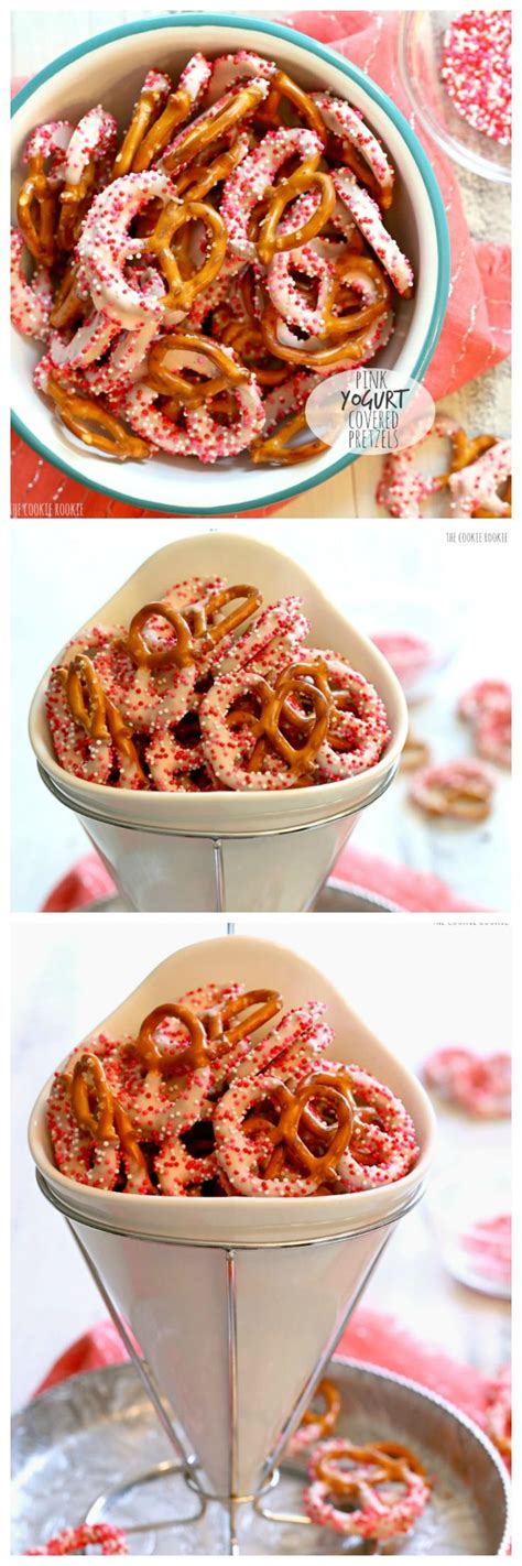 Pink Yogurt Covered Pretzels The Cookie Rookie Food Yogurt Covered Pretzels Recipes