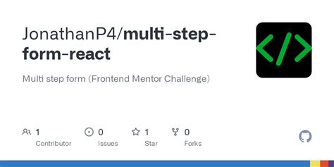 Github Jonathanp4multi Step Form React Multi Step Form Frontend
