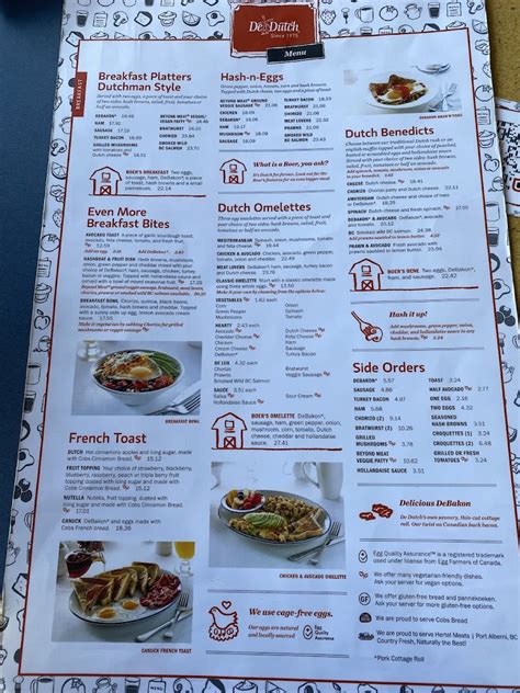 De Dutch Menu All Signature Dishes
