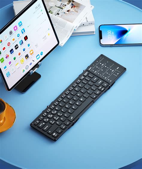BOW Folding Multiple Devices Bluetooth Wireless Keyboard Foldable Protable Keyboard CNC Numeric
