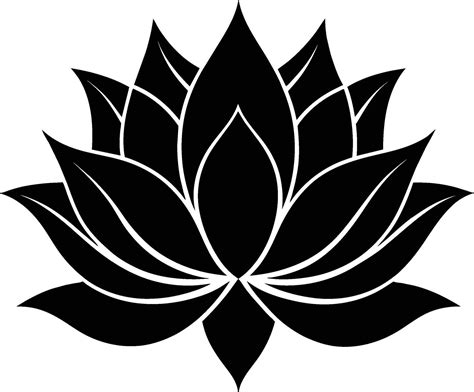 Black And White Lotus Flower Illustration 46156920 Vector Art At Vecteezy