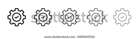 Execution Icons Vectors Set Different Stroke Stock Vector Royalty Free 2609645545 Shutterstock