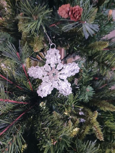 Beaded Safety Pin Star In Clear Etsy