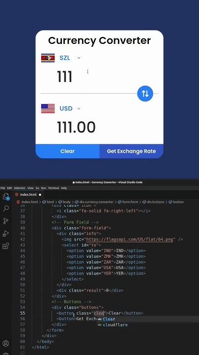Build Currency Converter Using Html Css And Javascript Shorts Youtube