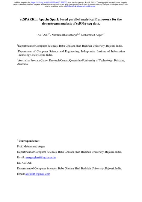 Pdf Scsparkl Apache Spark Based Parallel Analytical Framework For