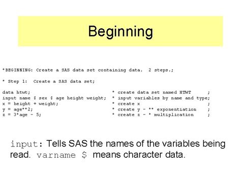 Sas Programming Introduction Program Window Sas Statements Go