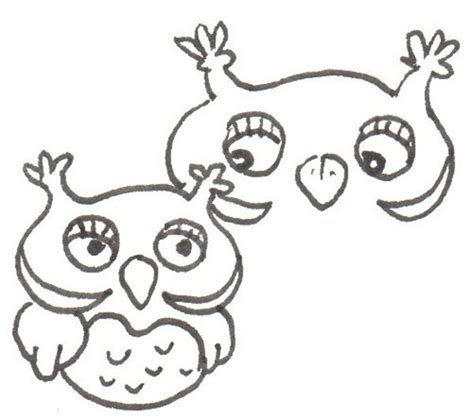猫头鹰妈妈和宝宝的简笔画 毛毛简笔画
