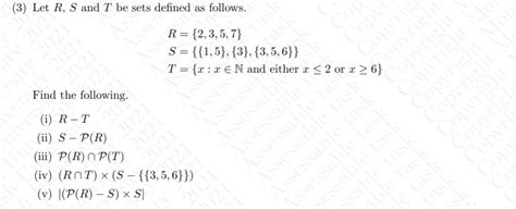 Solved Let R S And T Be Sets Defined As Follows Chegg Com