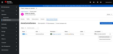 Upgrade Astra Control Center Using Openshift Operatorhub