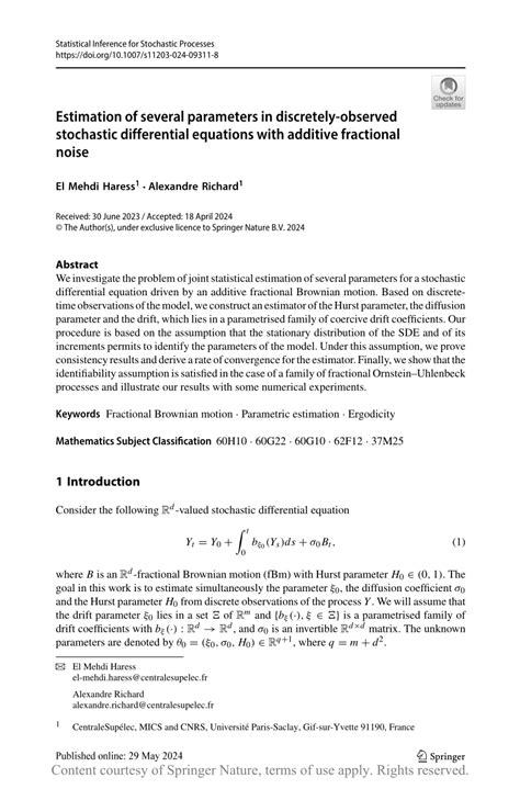 Estimation Of Several Parameters In Discretely Observed Stochastic Differential Equations With