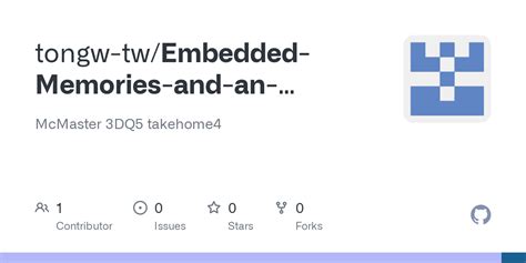 Github Tongw Twembedded Memories And An External Sram Interface Mcmaster 3dq5 Takehome4