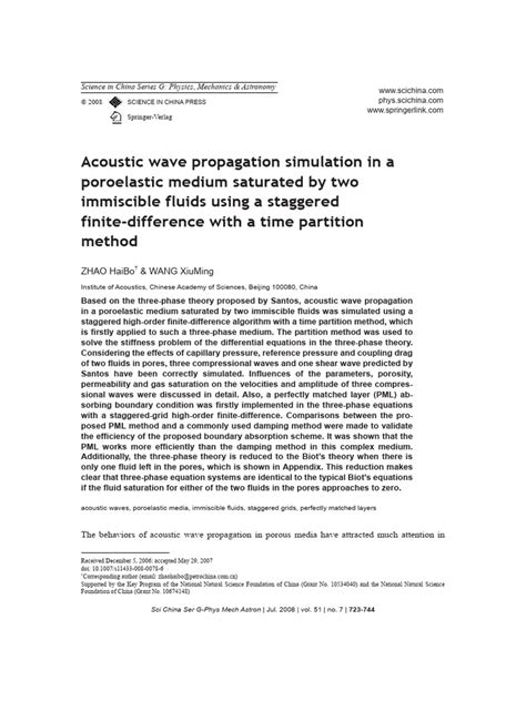 Acoustic Wave Propagation Simulation In A Poroelastic Medium Saturated By Two Immiscible Fluids