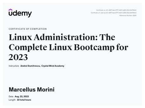 Marcellus Morini On Linkedin Udemy Course Completion Certificate