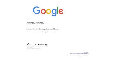 Pooja Pooja On Linkedin Completion Certificate For Project Initiation