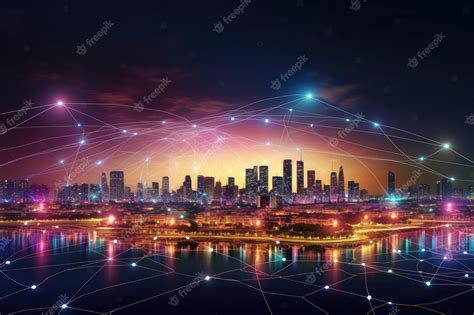 Premium Photo Smart City Network Interconnection Ai Generation